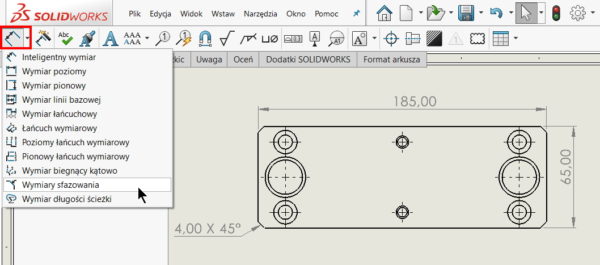 Quickly insert a chamfer dimension in drawings - SOLIDWORKS BLOG