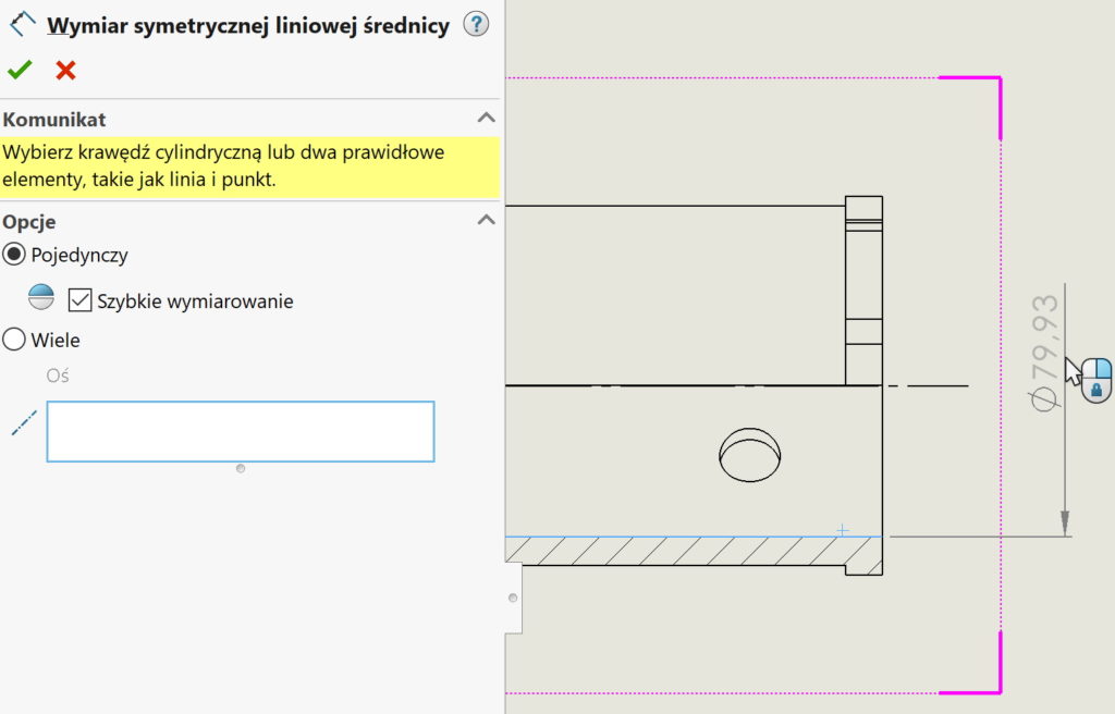 Dimension of a linear symmetrical diameter in drawings - SOLIDWORKS BLOG