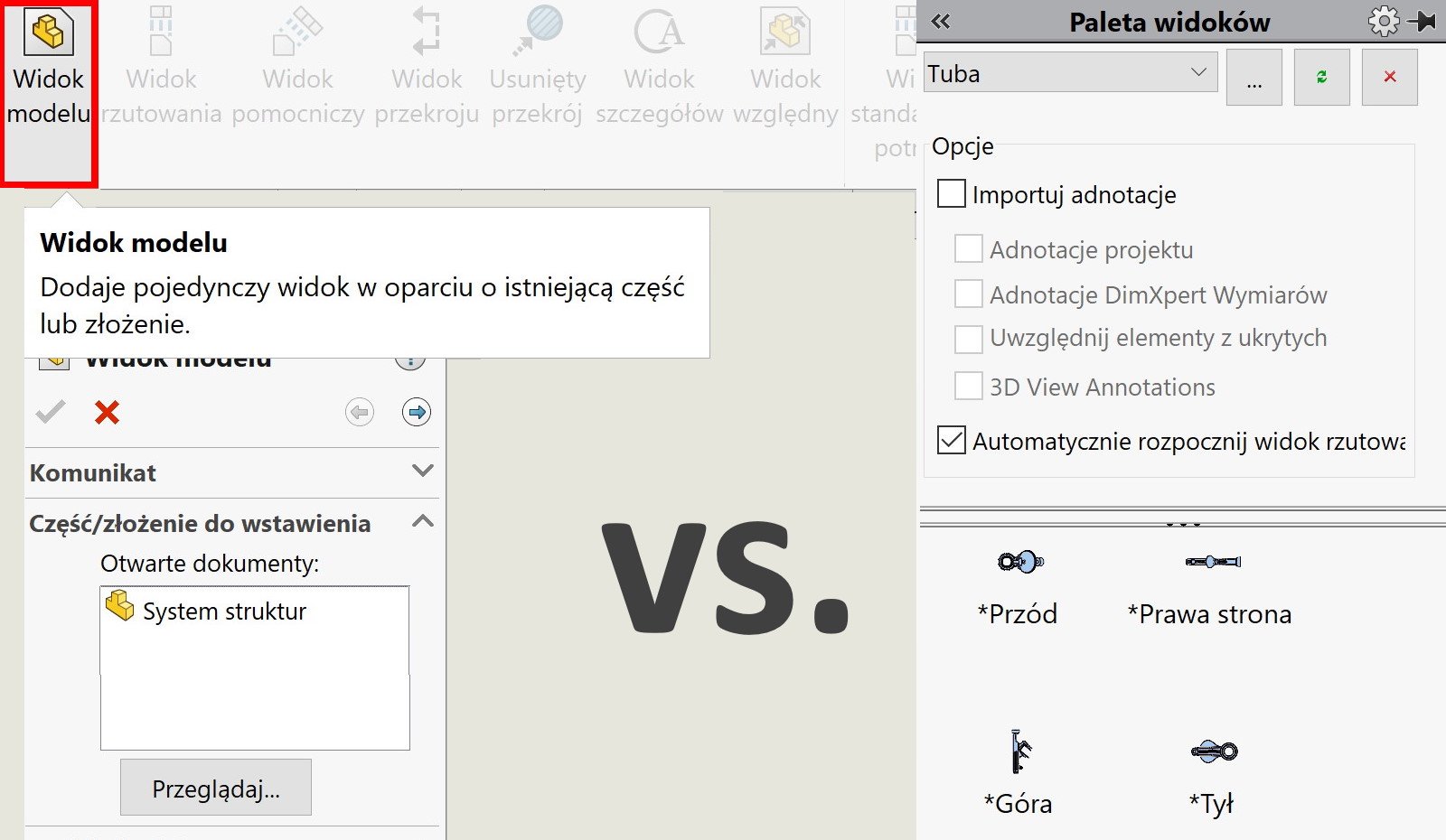 Widok modelu vs. Paleta widoków - co wybrać? - SOLIDWORKS BLOG