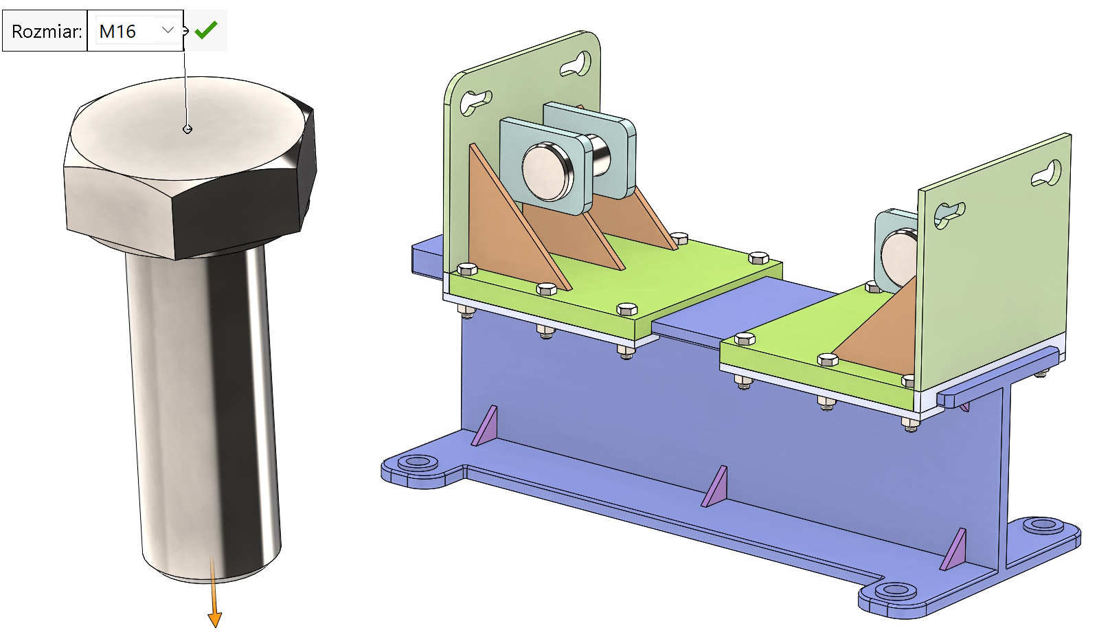 Toolbox - autodopasowanie rozmiaru do wiązanej geometrii - SOLIDWORKS BLOG